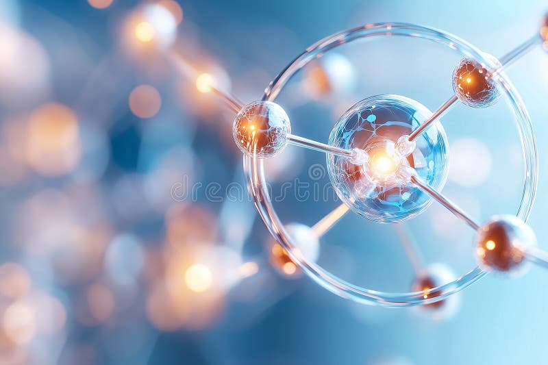 This Artwork Depicts an Atomic Model with Electrons Orbiting a Glowing ...