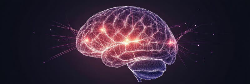 Scientific Depiction of Brain Activity with Glowing Neuron Pathways and ...