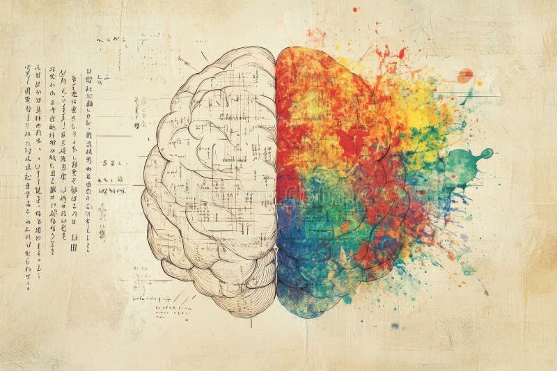 This Artwork Depicts a Brain Split in Two: One Side with Intricate ...