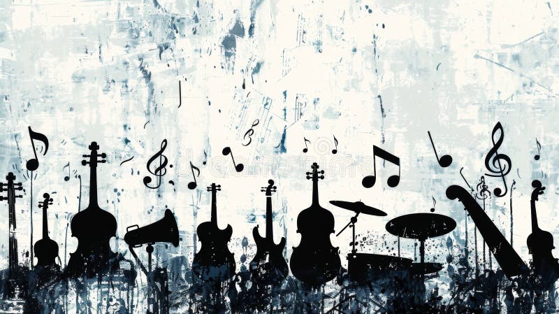 Musical Silhouettes. Symphony of Shadows and Light Stock Photo - Image ...