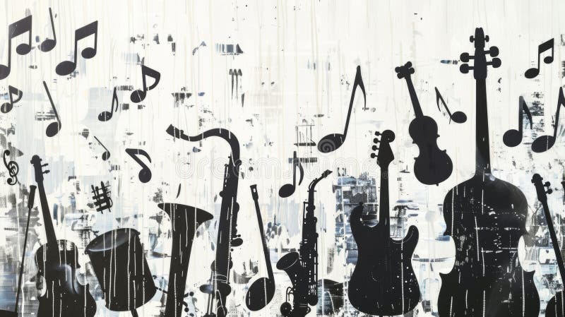 Musical Silhouettes. Symphony of Shadows and Light Stock Photo - Image ...