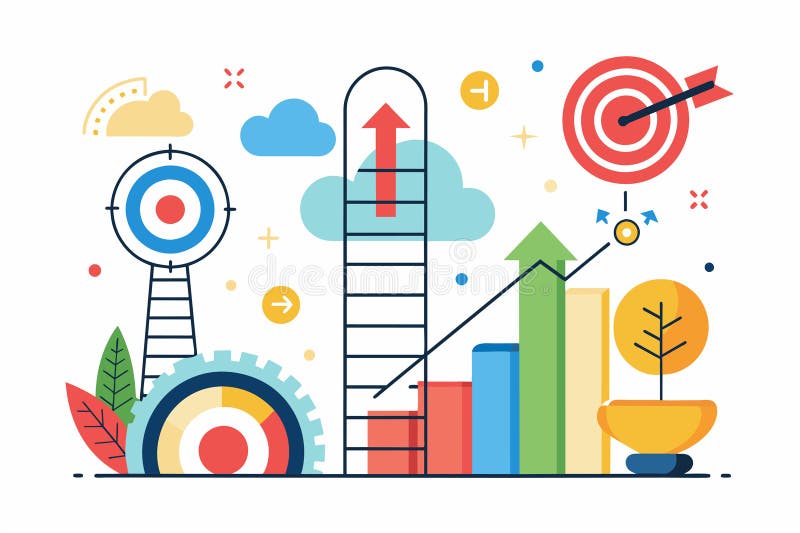 This Artwork Depicts Various Elements Representing Financial Goals ...