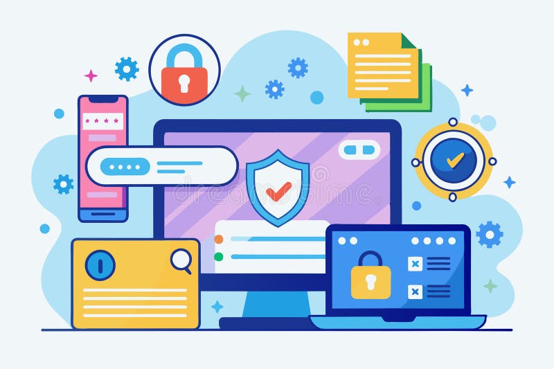 This Artwork Depicts a Vibrant Flat Illustration of Customizable ...