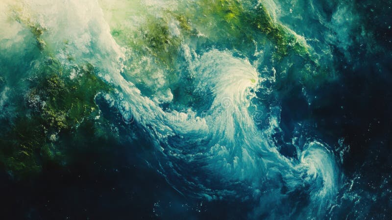 Vivid Swirling Ocean Waves Create a Dynamic and Enchanting Underwater ...