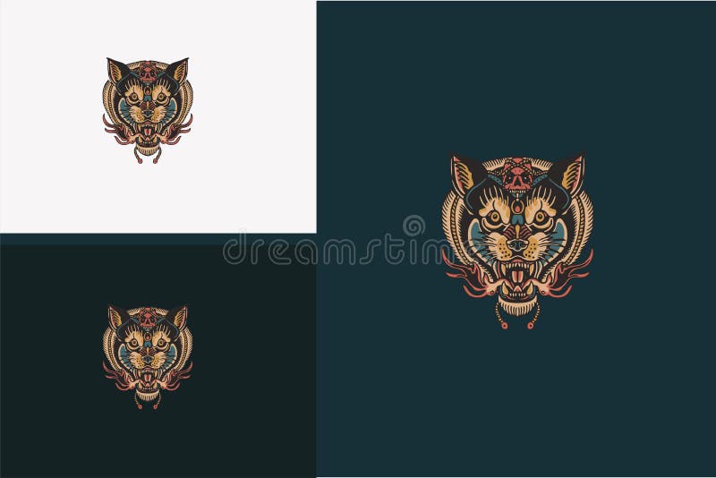 Artwork Design of Head Beast Animal Vector Stock Vector - Illustration ...