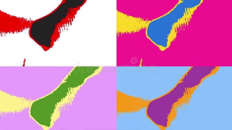 Abstract Colorful Quadrants with Vivid Contrasting Shades and Organic ...