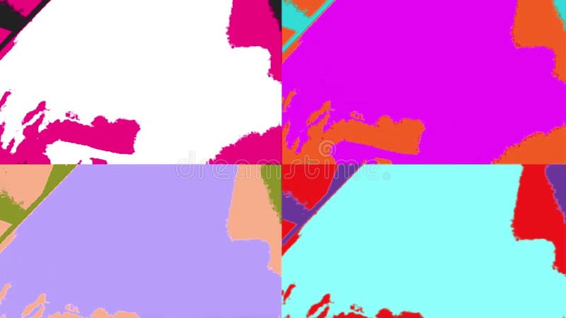 Abstract Colorful Quadrants with Vivid Contrasting Shades and Organic ...