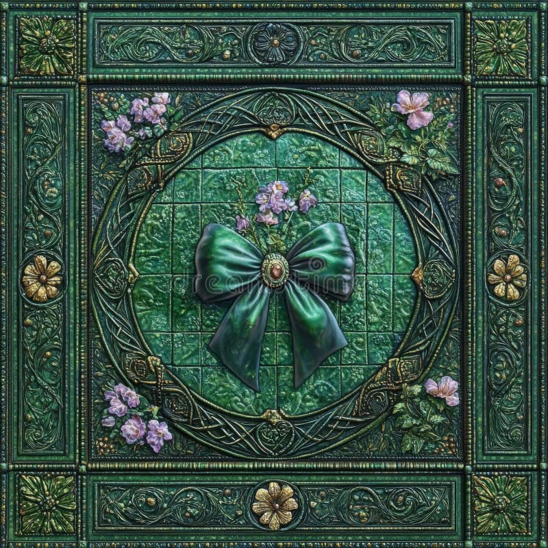 Celtic Bow Tile Pattern Featuring Decorative Floral Elements and ...