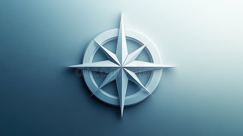 The Artwork Displays a Geometric Compass Rose with Precise Lines ...