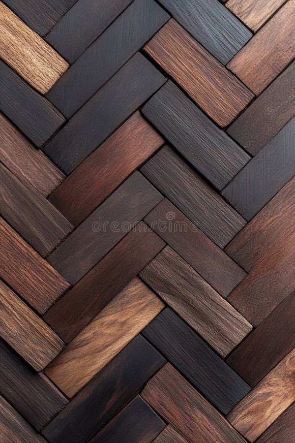 The Artwork Displays an Intricate Herringbone Pattern Crafted from Dark ...