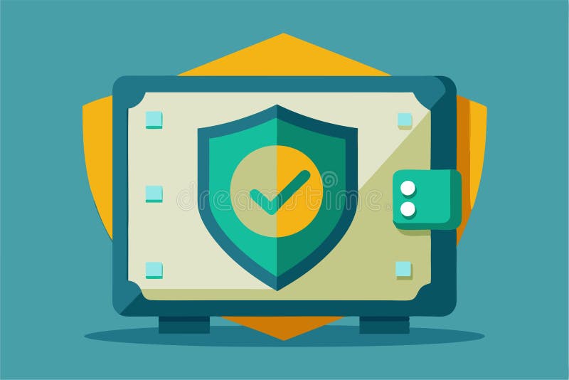 This Artwork Displays a Modern Design of a Digital Wallet with a Shield ...