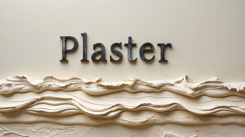 Layered Plaster Wall Design Showcasing Textured Typography in a Modern ...