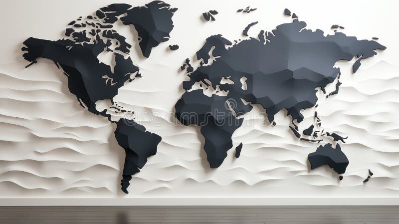 Elegance in Simplicity: Minimalistic Black and White World Map Stock ...