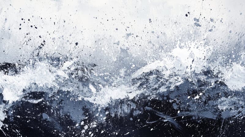 Acrylic Splash Painting Inspired by a Rainstorm with Grey and White ...