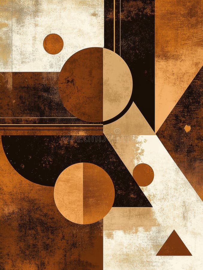 Abstract Geometric Shapes Filled with Rich Coffee Textures in a ...