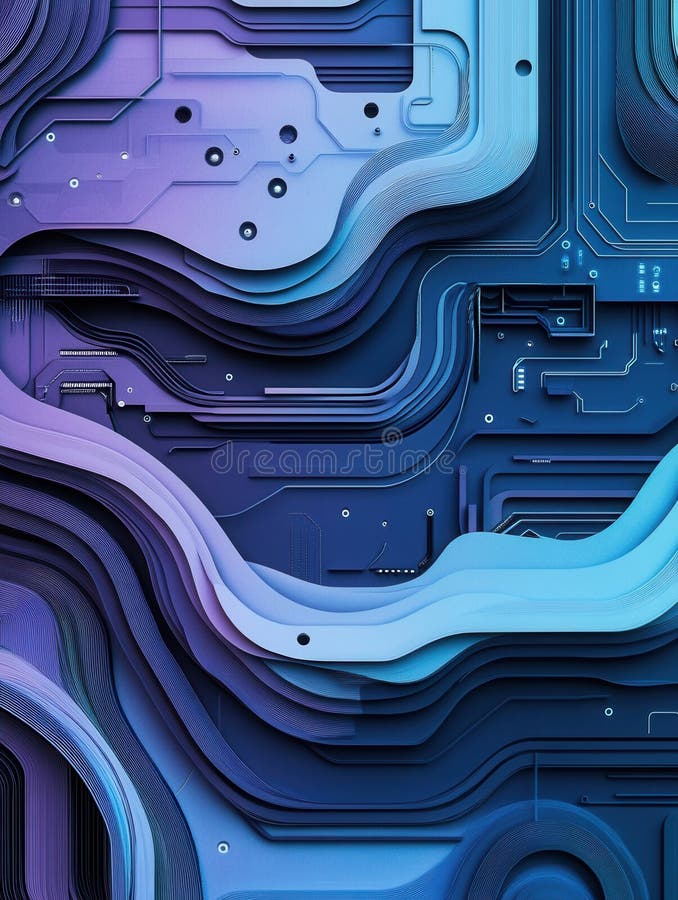 Futuristic Paper Art Background with Layered Cut Outs Representing ...