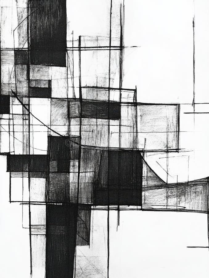 The Artwork Features an Abstract Representation of an Urban Landscape ...