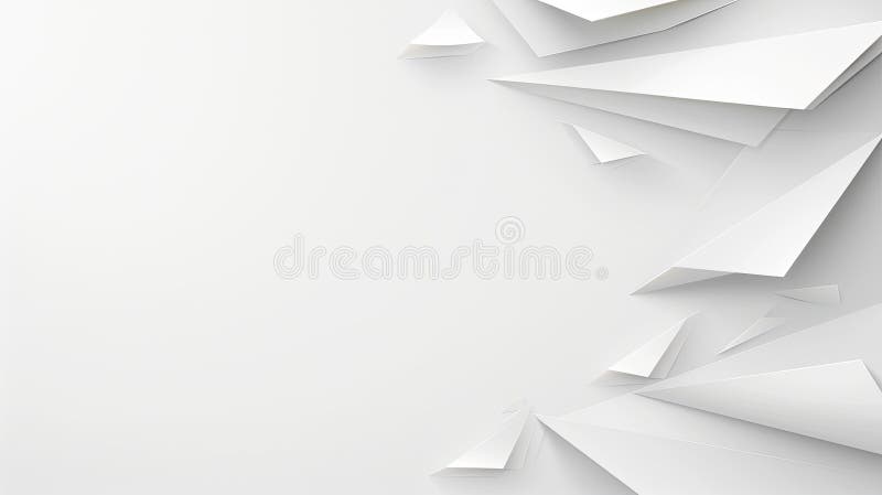 The Artwork Features an Arrangement of White Geometric Shapes Creating ...