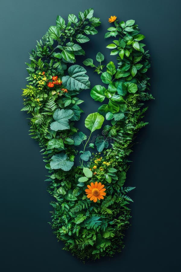 Illustration of Green Plants Growing from a Human Footprint ...