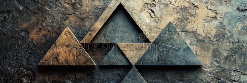 The Artwork Features Asymmetrical Triangular Shapes Arranged ...