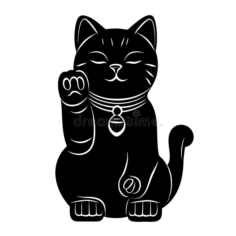 Chinese Lucky Cat Outline