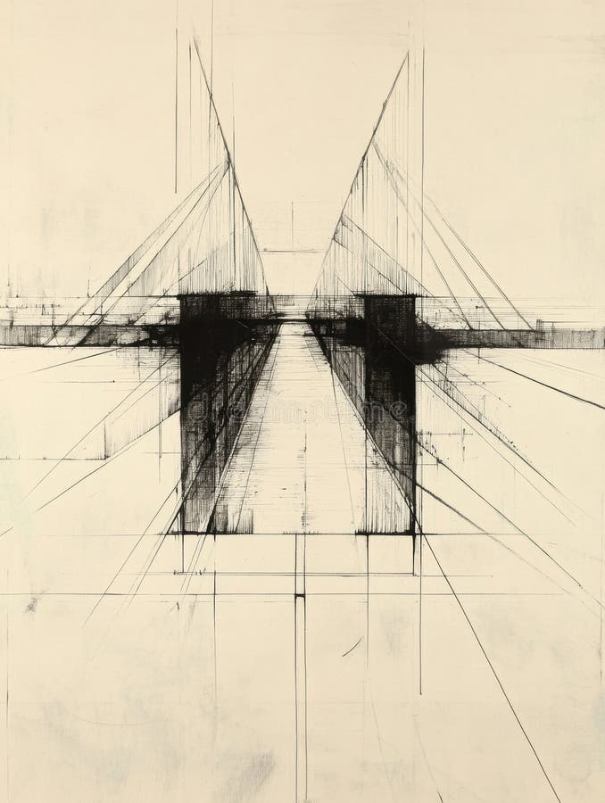 The Artwork Features a Bridge Design that Emphasizes Clean Lines and ...