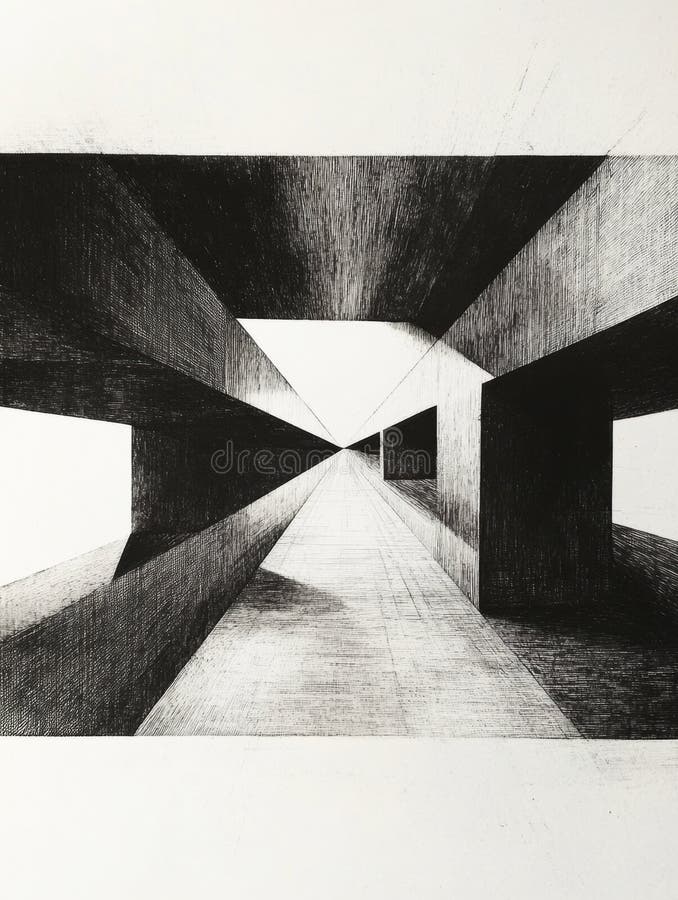 The Artwork Features a Bridge Design with Geometric Shapes and Striking ...