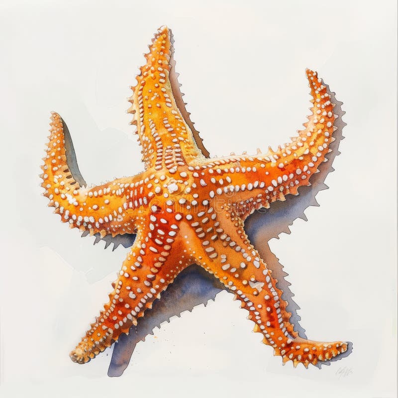 This Artwork Features a Brightly Colored Starfish with Intricate ...