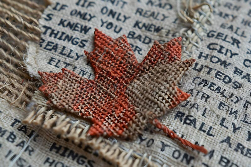 Artistic Representation of a Canadian Leaf and Text Generative AI Stock ...