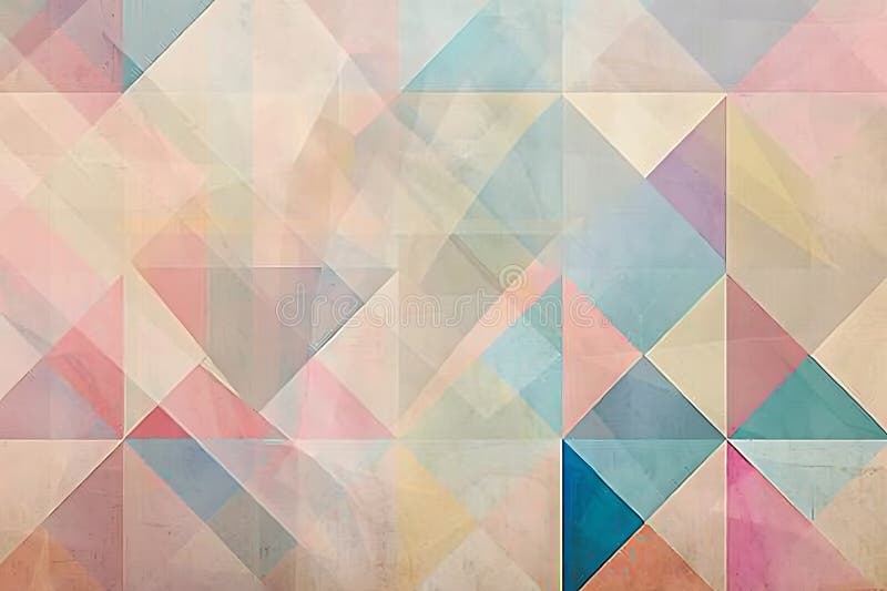 Abstract Geometric Pastel Triangle Pattern Artwork Stock Illustration ...