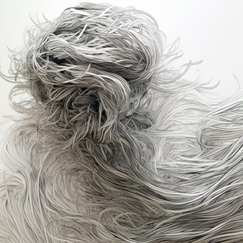Digital Art Sculpture: Flowing Brushwork in Monochrome Portraits Stock ...