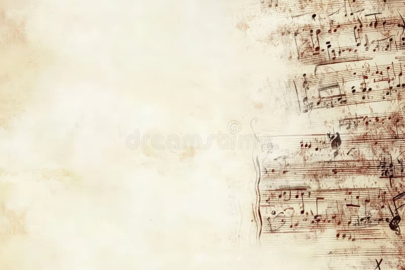 Classical Music Notes on a Clean Solid Background Showcasing Harmonious ...