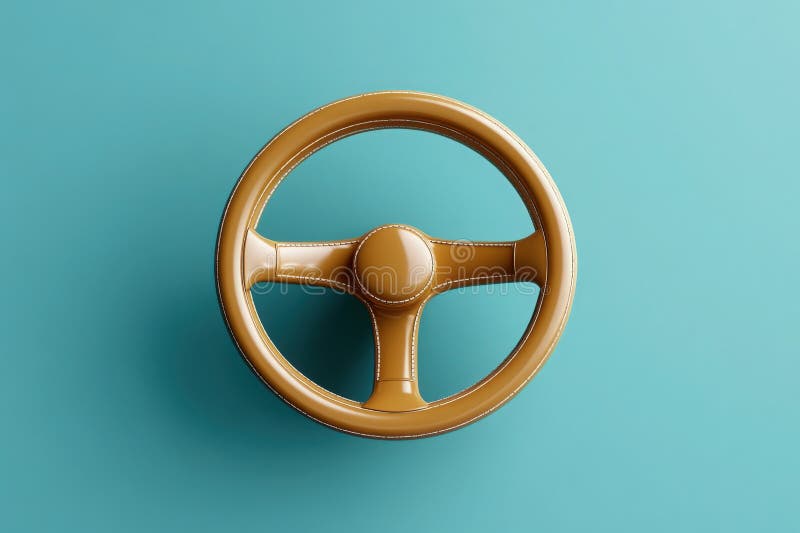 Minimalist Abstract Steering Wheel Design Against a Vibrant Turquoise ...
