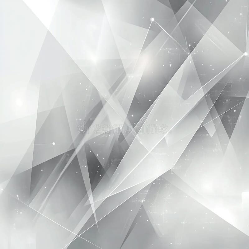 Abstract Geometric Design with Translucent Layers in Shades of Gray and ...