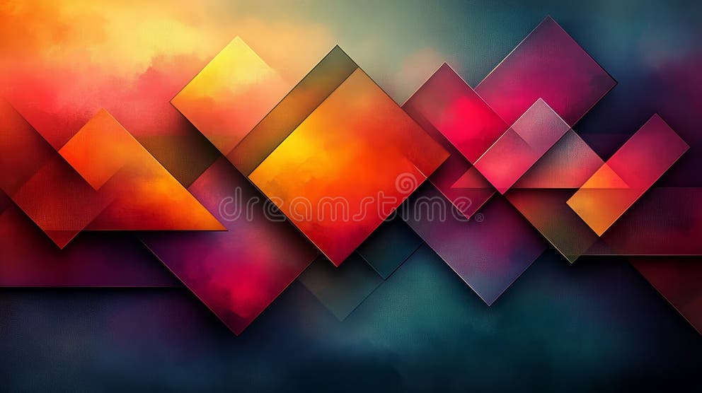Poster with Different Intersecting Geometric Shapes Stock Illustration ...