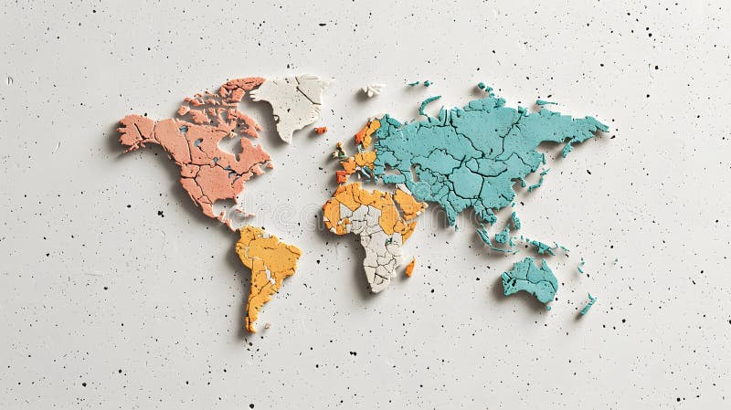 Creative Illustration of a Cracked World Map Showcasing Global ...