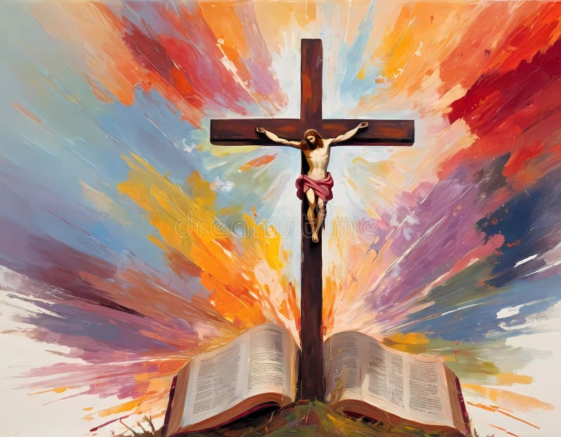 The Artwork Features a Crucifixion Scene with Christ on the Cross ...