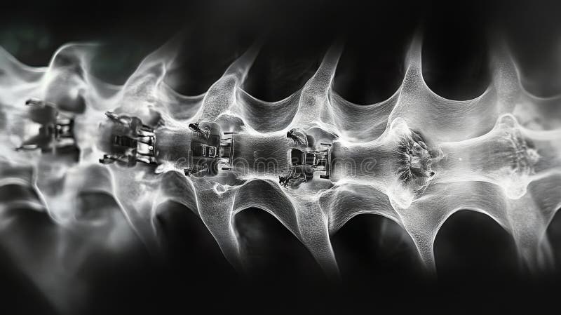 Anatomical Representation of Spine with Mechanical Components Blending ...