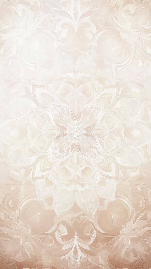 This Artwork Features Elegant Floral Arabesque Patterns in Soft Beige ...