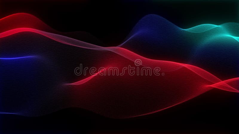 Elegant Blue and Red Data Wave Particles Gradient To Teal Stock Video ...