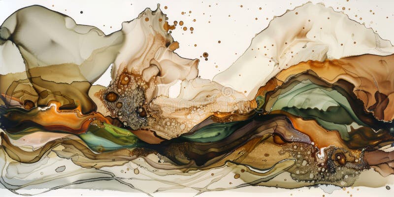 Fluid Earthy Art with Natural Patterns, Textures, Ideal for Modern ...