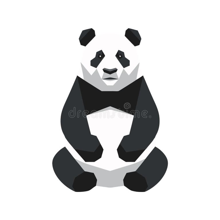 Geometric Polygon Panda Bear Vector Art for Designs and Prints Stock ...