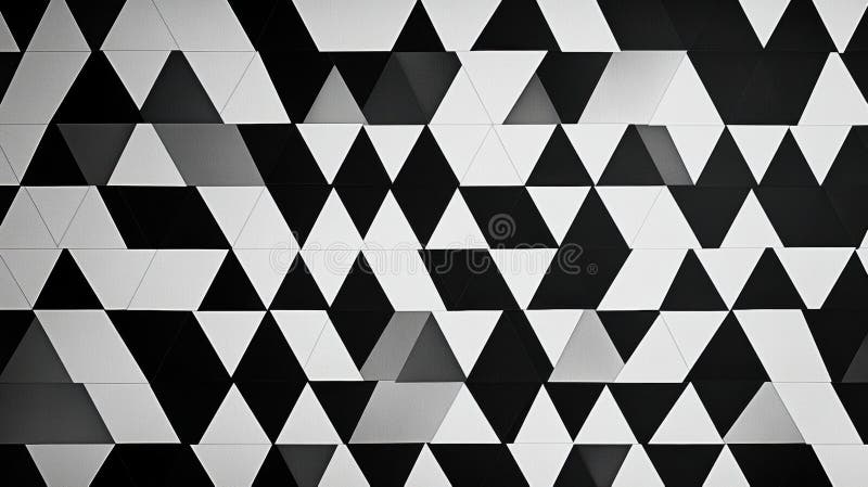 Geometric Triangle Pattern in Black and White Showcasing a Modern ...