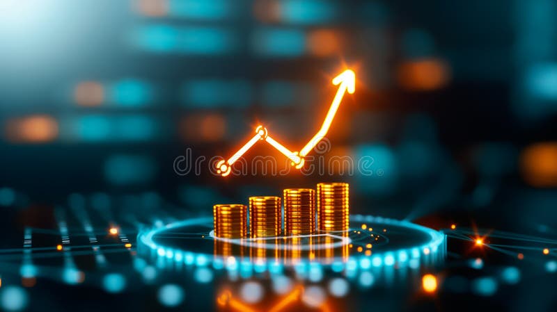 The Artwork Features Gold Coins Stacked Progressively Higher, with a ...