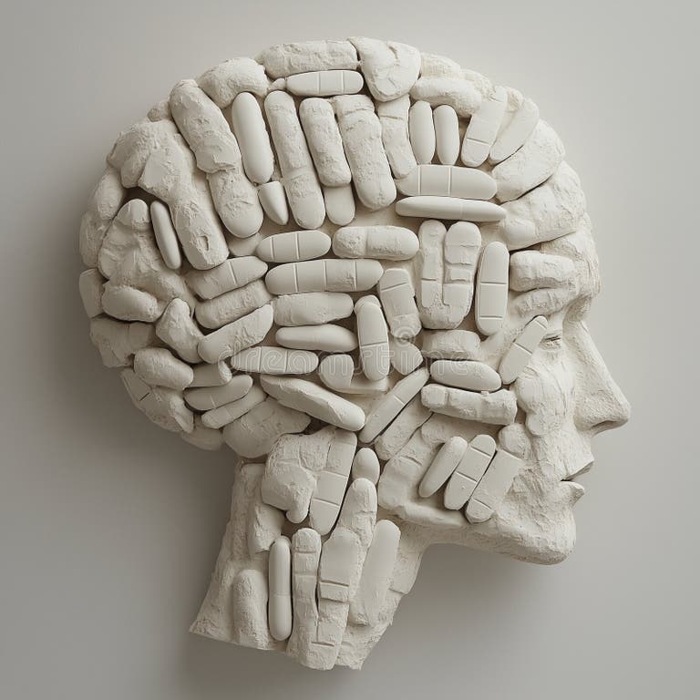 Artwork Features Human Head Sculpted from Tablets, Symbolizing ...