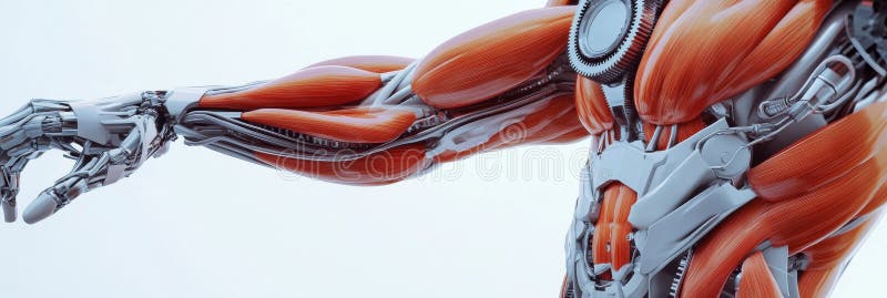 Mechanical Anatomy Human Muscles Gears Steel Components Showcasing ...