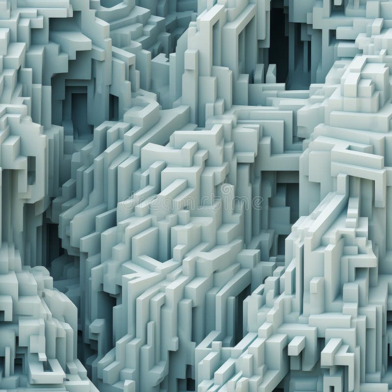 Abstract Geometric Landscape with Layered Forms in Cool Tones Stock ...