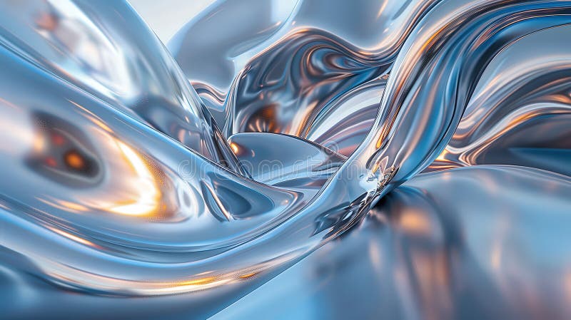 Shiny Abstract Fluid Metal Texture with Chrome Finish Stock ...