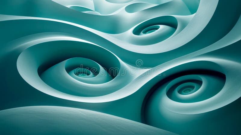 Turquoise Abstract Spirals Showcase Smooth, Artistic Design Stock Image ...
