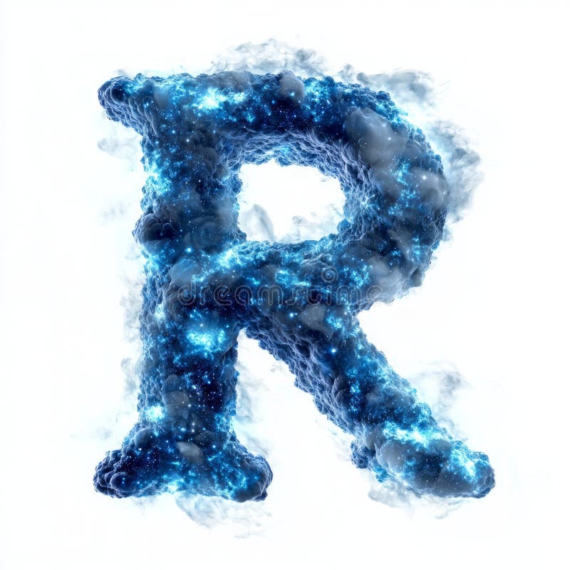 Letter R Designed Cosmic Infinity Theme Clean White Background ...
